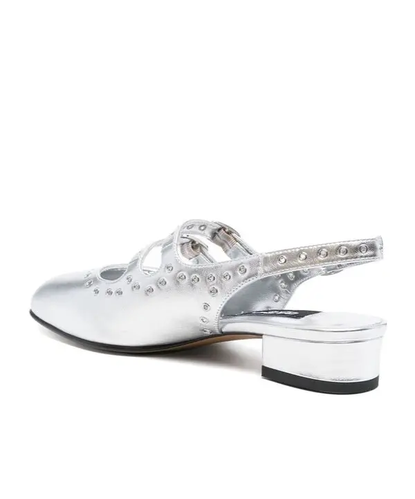 CAREL Silver High-heeled Slingback Sandals