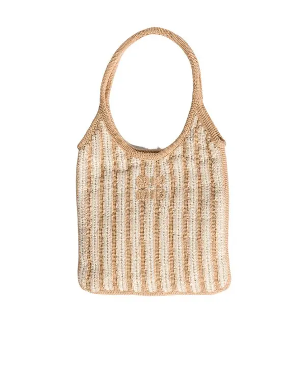 Miu Miu Ivy Crochet Bag - Nude