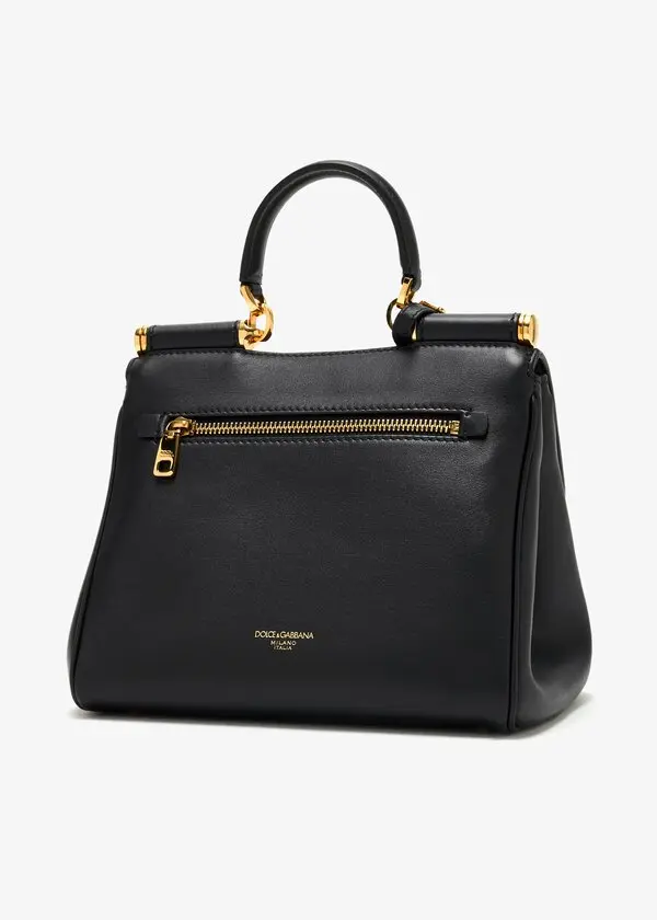 Dolce & Gabbana My Sicily Logo Plaque Handbag - Black