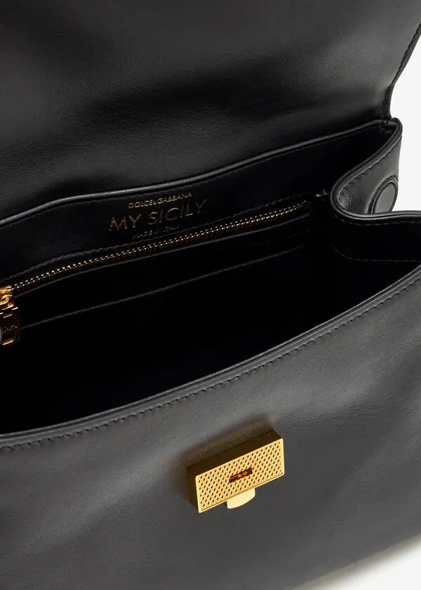 Dolce & Gabbana My Sicily Logo Plaque Handbag - Black