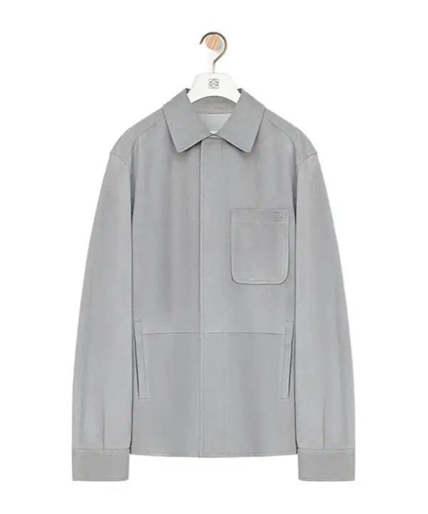 Loewe Overshirt In Suede Lambskin