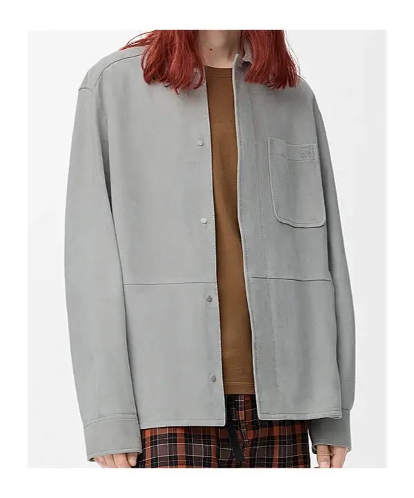 Loewe Overshirt In Suede Lambskin