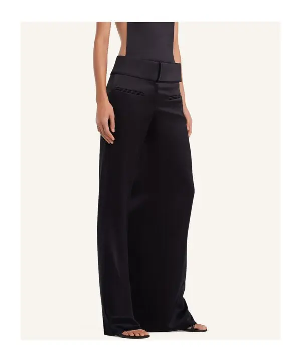 COURREGES Infinity Satin Wide-leg Trousers - Black
