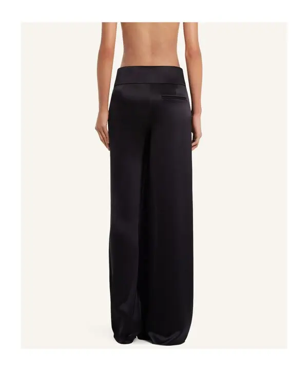 COURREGES Infinity Satin Wide-leg Trousers - Black