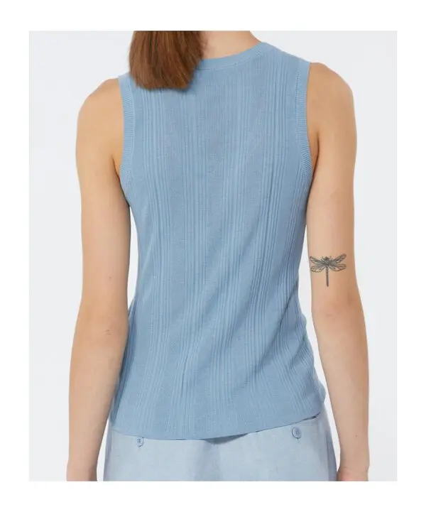 Max Mara Ribbed Knit Tank Top - Blue