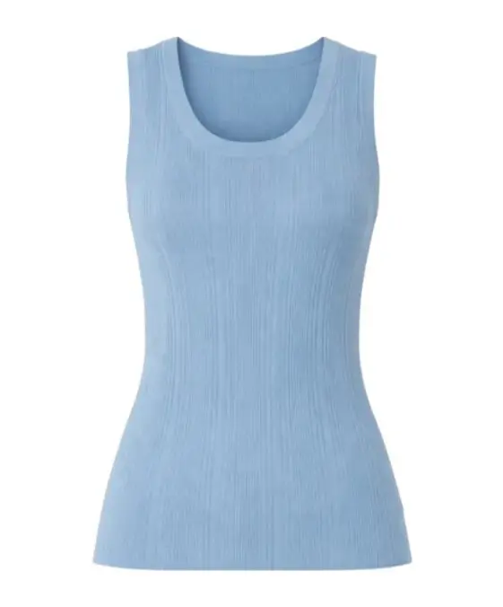 Max Mara Ribbed Knit Tank Top - Blue