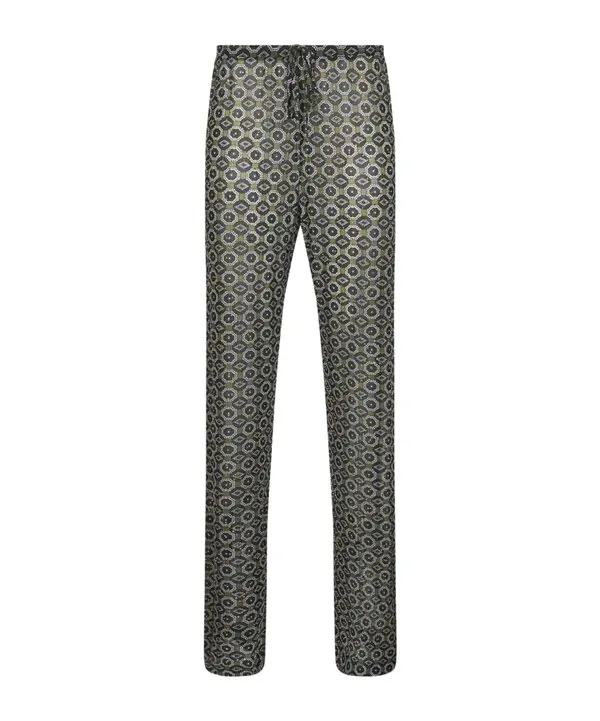Dries Van Noten Geometric Print Drawstring Pants