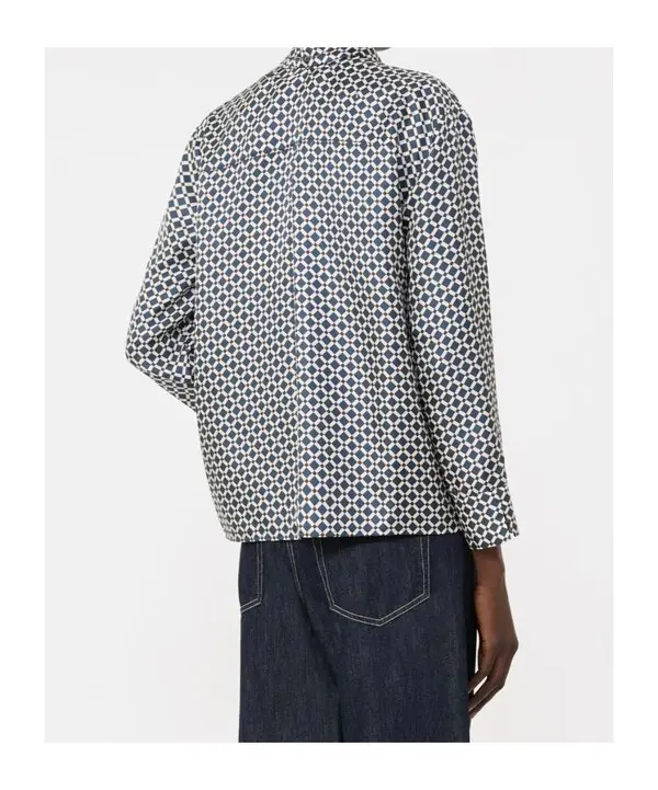 Max Mara Geometric Print Silk Blouse