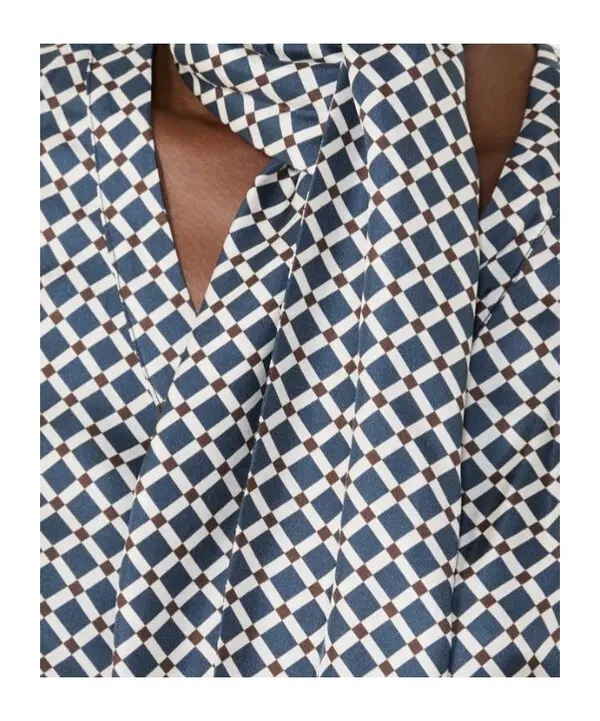 Max Mara Geometric Print Silk Blouse