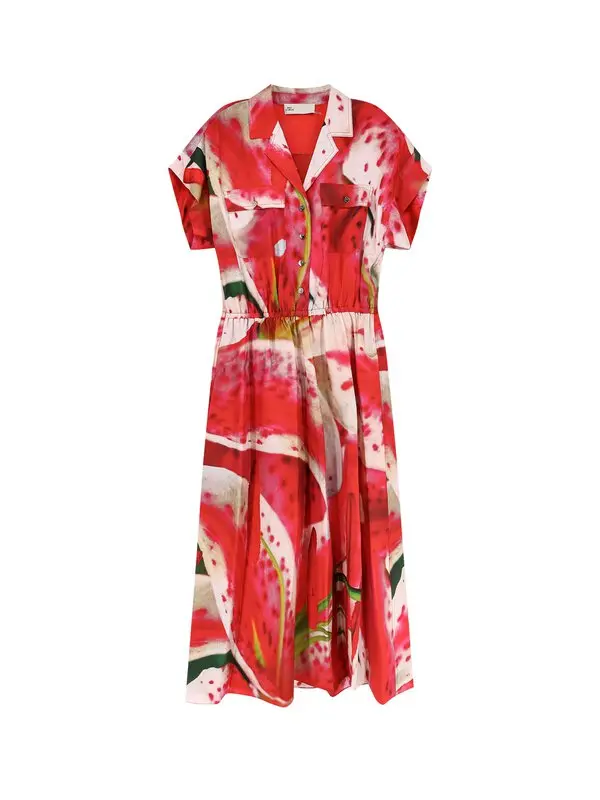 Tory Burch Graphic-print Midi Dress - Red