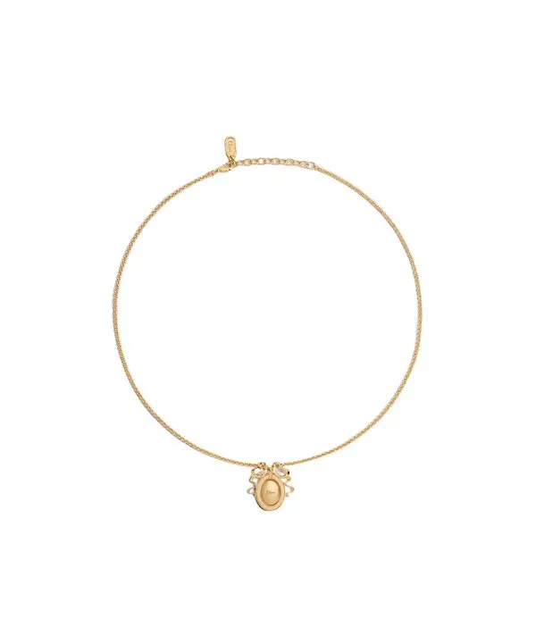 Dior Oval Pendant Necklace - Yellow