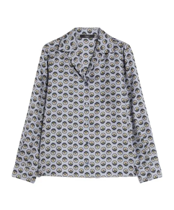 Max Mara Weekend Graphic Print Lapel Collar Shirt - Gray