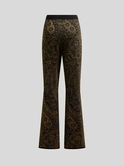 Etro Paisley Jacquard Lurex Thread Flared Trousers