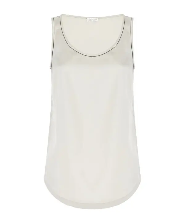 Brunello Cucinelli Embellished Satin Top - No