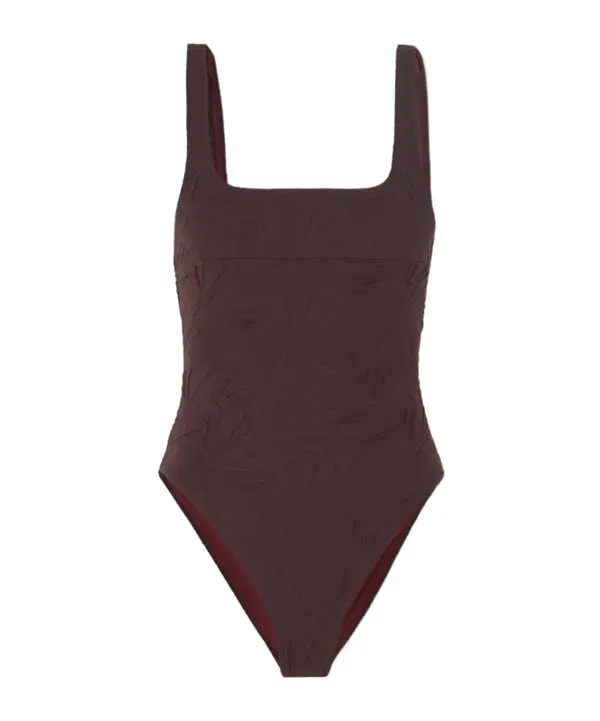 Loulou De Saison Apollon Stretch-cloqué Swimsuit - Brown
