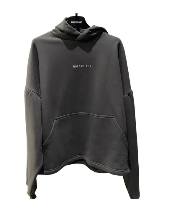 Balenciaga Logo Embellished Hoodie - Black