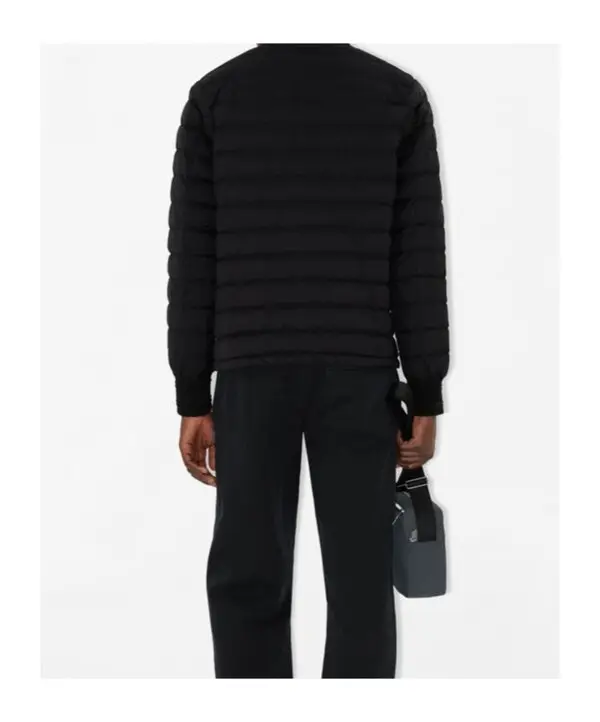 Burberry Logo Detail Zip-up Padded Bomber Jacket - Black