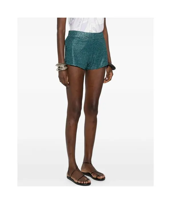 Oseree Lumière Sequined Tailored Shorts - Peacock