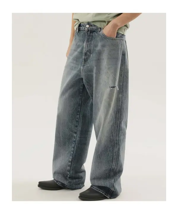 1989 STUDIO Wide-leg Jeans With Washed Effect - Blue