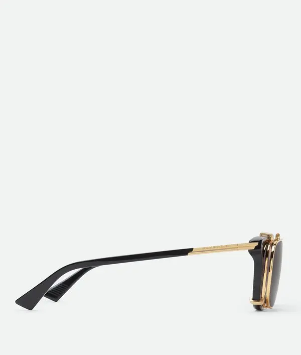 Bottega Veneta Classic Square Clip-on Sunglasses