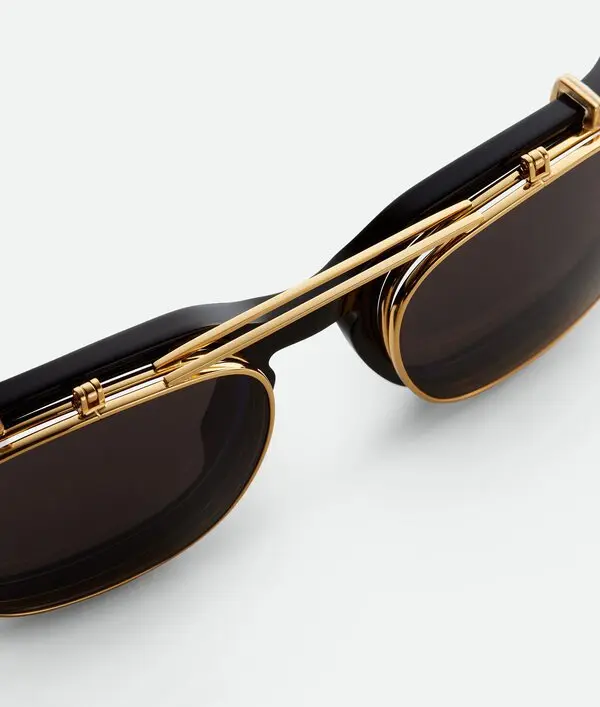 Bottega Veneta Classic Square Clip-on Sunglasses
