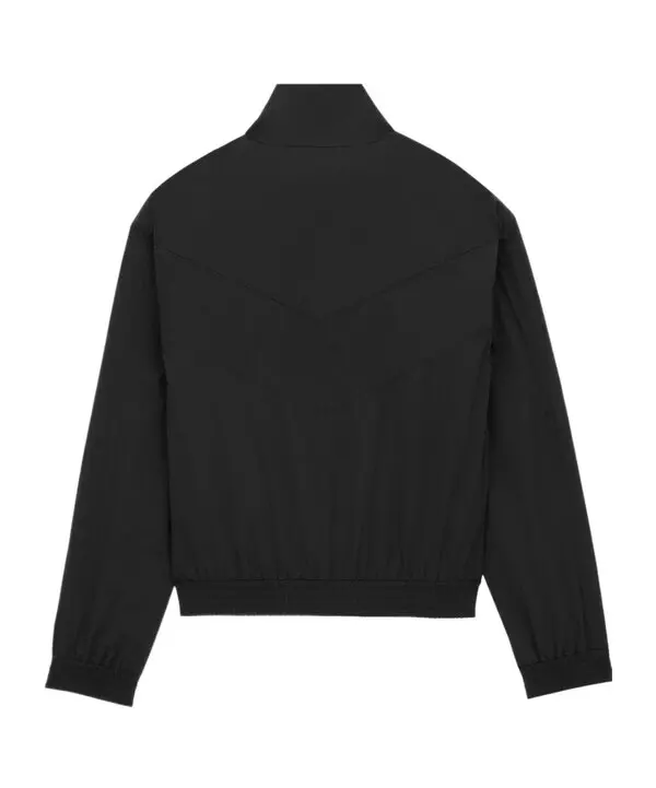 Saint Laurent Logo Embroidered Zip-up Blouson - Black