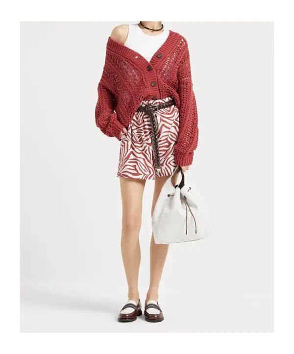 Brunello Cucinelli V-neck Crochet-knit Cardigan
