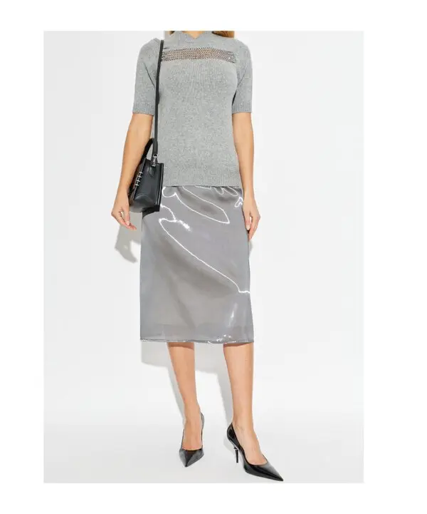 Fabiana Filippi High-waisted Glossy Midi Skirt
