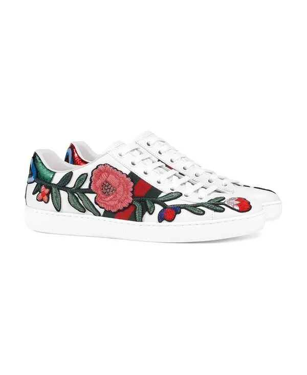 Gucci Ace Embroidered Floral Sneakers