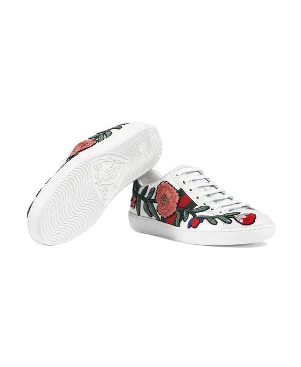 Gucci Ace Embroidered Floral Sneakers