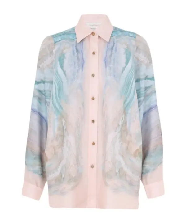 Zimmermann Illuminate Relaxed Shirt - Blue-agate