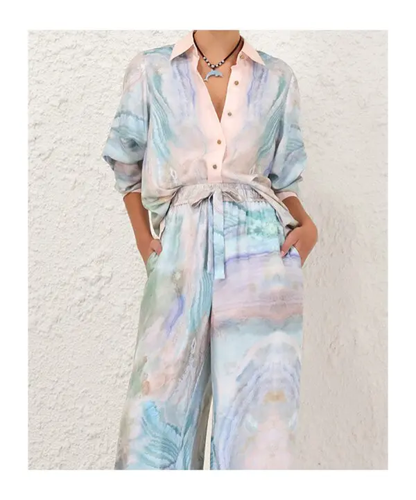 Zimmermann Illuminate Relaxed Shirt - Blue-agate