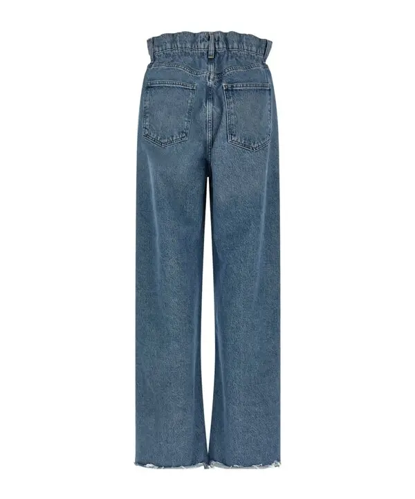 AGOLDE Paperbag Wide-leg Jeans With Frayed Hems - Blue