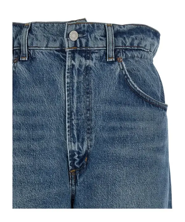 AGOLDE Paperbag Wide-leg Jeans With Frayed Hems - Blue