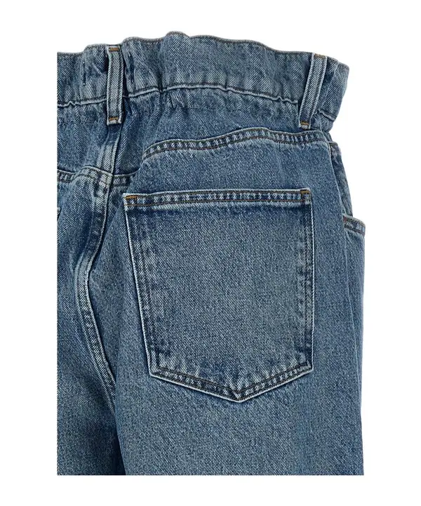AGOLDE Paperbag Wide-leg Jeans With Frayed Hems - Blue