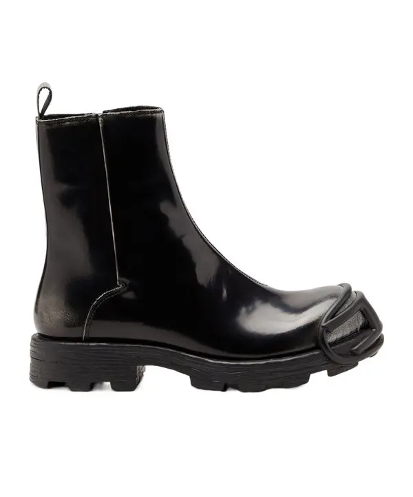 DIESEL® Zip-detail Oval-plaque Ankle Boots