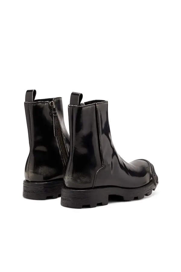 DIESEL® Zip-detail Oval-plaque Ankle Boots