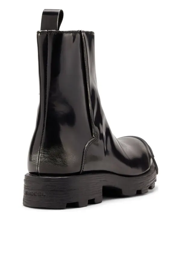 DIESEL® Zip-detail Oval-plaque Ankle Boots