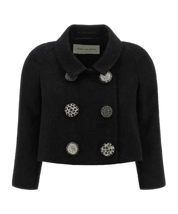 Dries Van Noten Double-breasted Embellished Jacket - Black