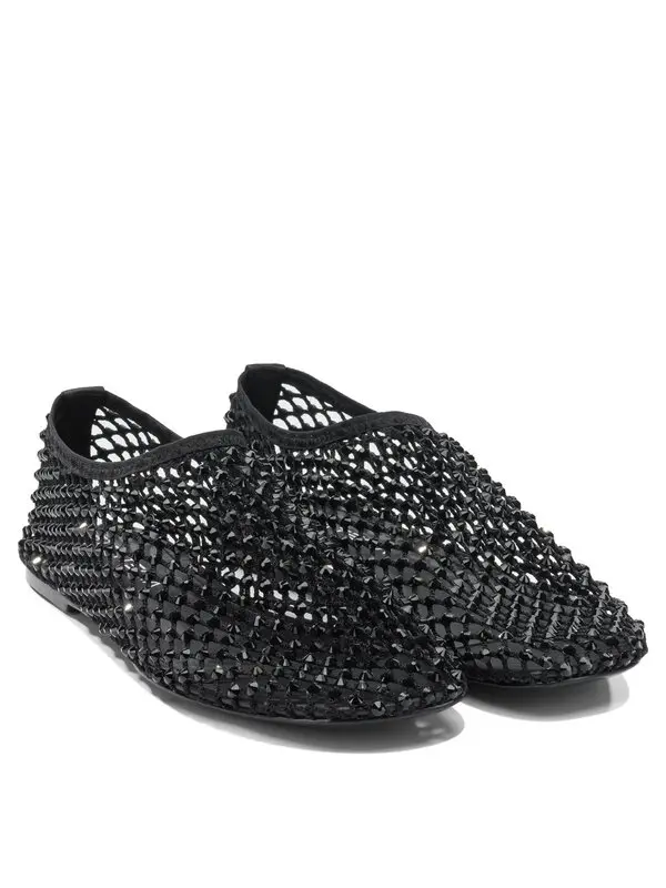 STRATEGIA Dolly Embellished Ballerinas - Black