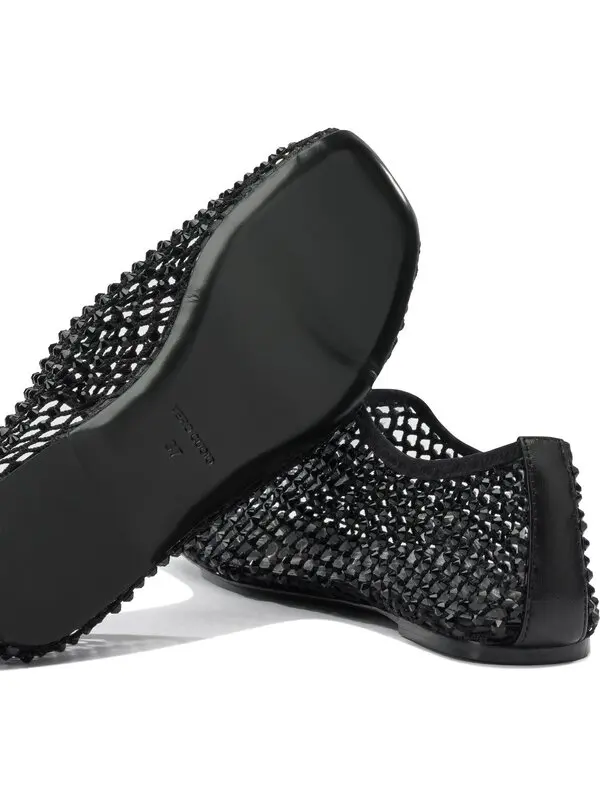 STRATEGIA Dolly Embellished Ballerinas - Black