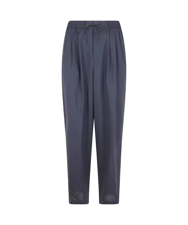 PT TORINO Drawstring Pleated Trousers - Blue