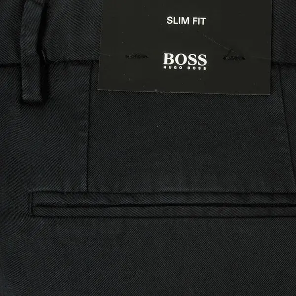 Hugo Boss Slim Fit Casual Pants With Belt Detail - Black