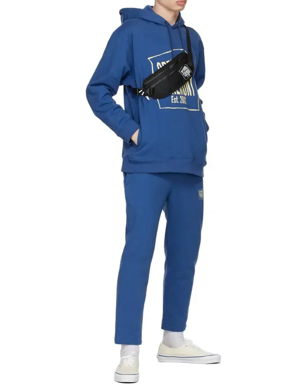 Opening Ceremony Warped Logo Printed Hoodie - Blue