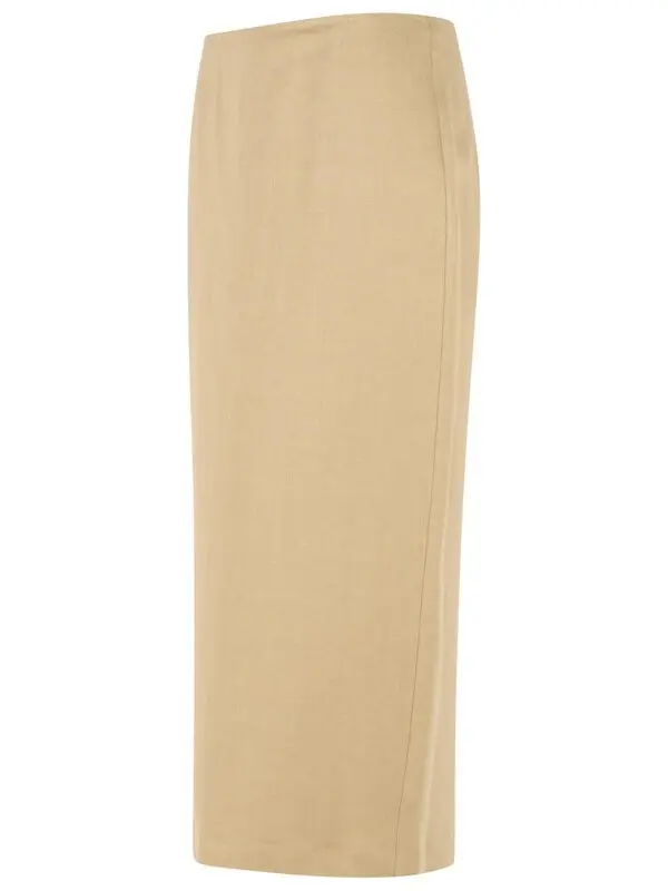 Max Mara Veranda Back Slit Skirt - Camel