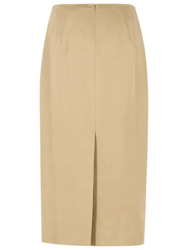 Max Mara Veranda Back Slit Skirt - Camel