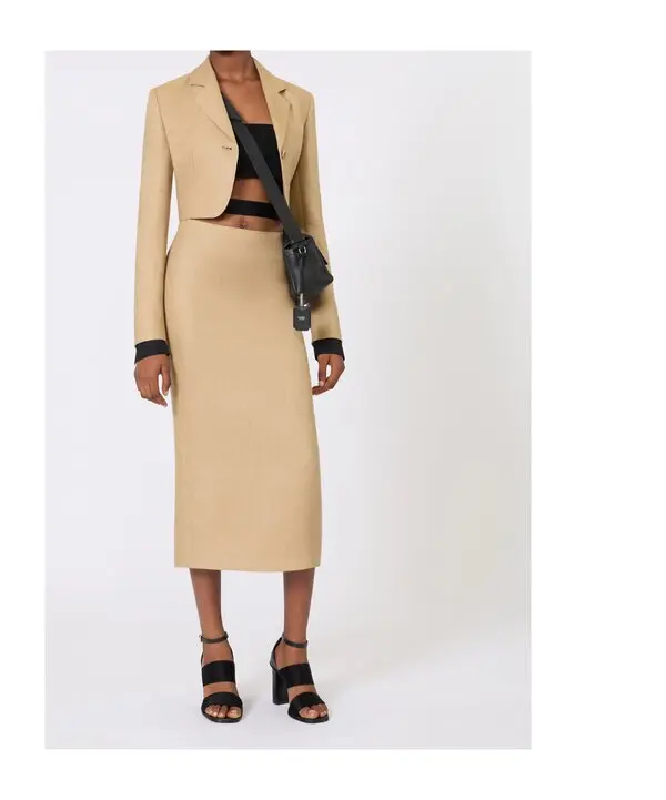Max Mara Veranda Back Slit Skirt - Camel