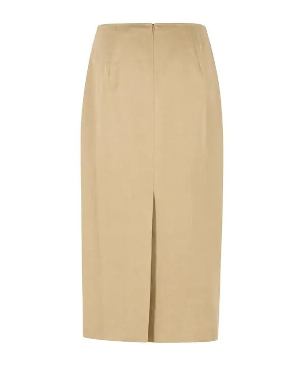 Max Mara Veranda Back Slit Skirt - Camel