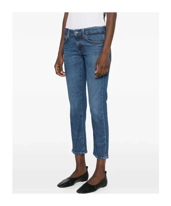 DONDUP Stretch Cotton Jeans With Frayed Hem - Blue
