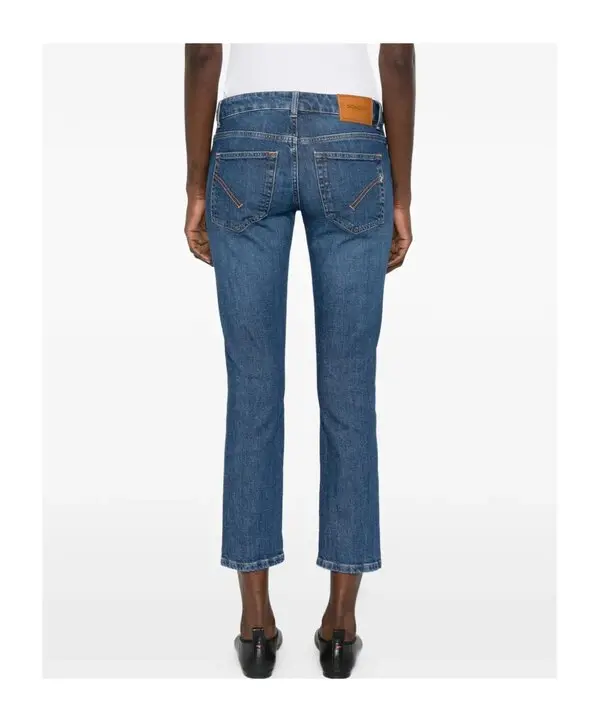 DONDUP Stretch Cotton Jeans With Frayed Hem - Blue